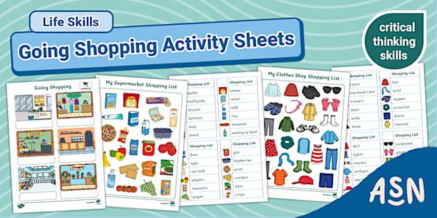Life Skills: Going Shopping Activity Sheets