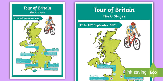 Tour of Britain Map Display Poster - Twinkl
