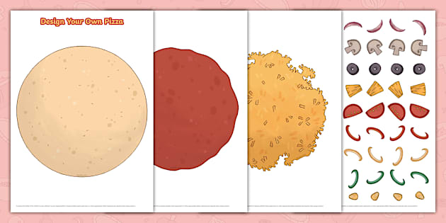 Cut and Stick Design Your Own Pizza (teacher made) - Twinkl