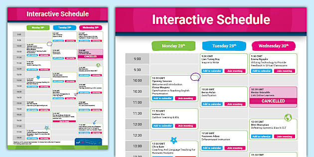 Global Teach Connect - Twinkl ESL - Interactive Schedule Global Teach Connect - Twinkl ESL - Interactive Schedule