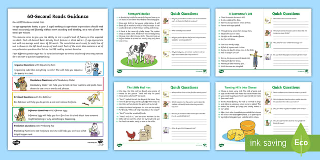 60-Second Reads: On the Farm Activity Cards (teacher made)