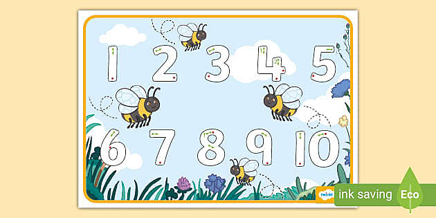 * NEW * Bee Themed Number Formation 1 - 10 Activity Mat