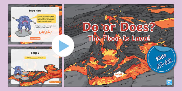 ESL Do or Does? The Floor Is Lava! [Kids, A1-A2] - Twinkl