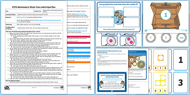 EYFS Maths: Number Detectives Matching Numeral and Quantity Whole Class ...