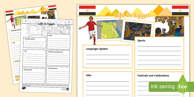 Life in Egypt Fact File Template (teacher made) - Twinkl