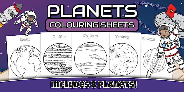Planets Coloring Sheet | National Space Day | Twinkl USA