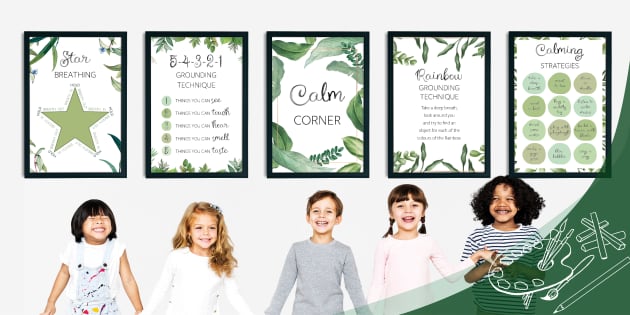 Calm Corner Mindfulness Botanical-Themed Posters Pack