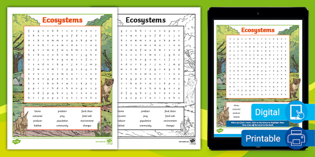 Ecosystem Word Search