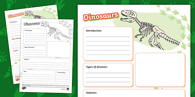 Dinosaurs Non-Chronological Report Template (Teacher-Made)
