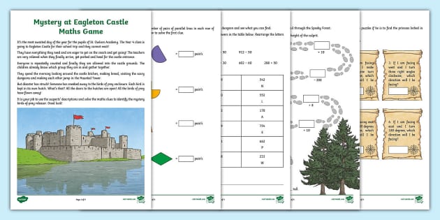 Year 3 The Mystery at Eagleton Castle Maths Mystery Game