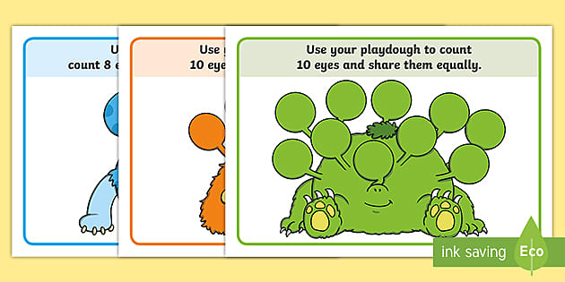 Monster Themed Division Playdough Mats (teacher made)