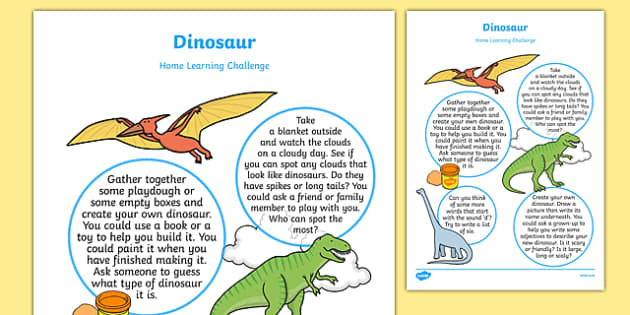 Dinosaurs Home Learning Challenge Sheet Nursery FS1