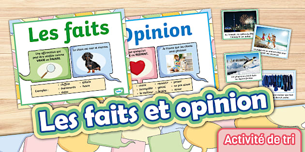 Fact and Opinion Sorting Worksheet French