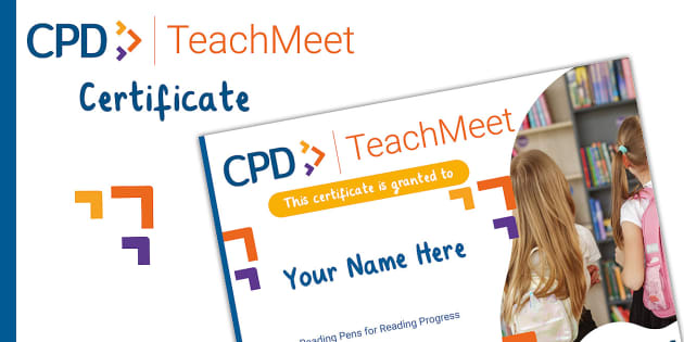 FREE! - TeachMeet Certificate - Reading Pens for Reading Progress FREE! - TeachMeet Certificate - Reading Pens for Reading Progress