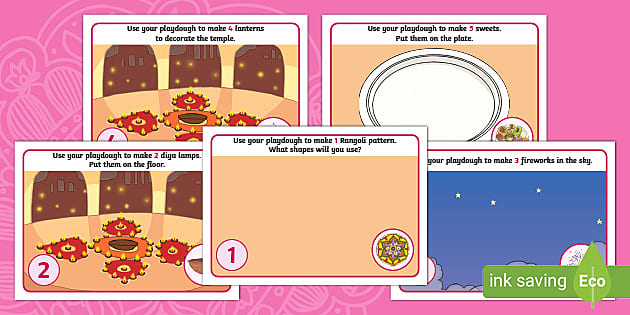 Diwali Counting 1-5 Maths Playdough Mats (teacher made)