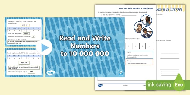 👉 Year 6 Read And Write Numbers To 10 000 000 Teaching Pack