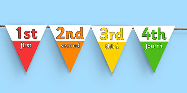 ordinal numbers to 20 - 1-20, ordinal number, bunting, ordinal, number