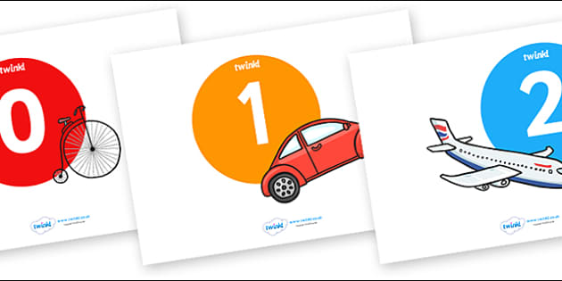 Numbers 0-20 on Transport (Hecho por educadores) - Twinkl