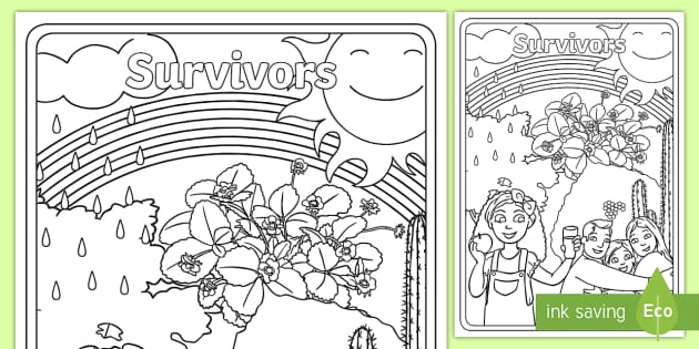 Survivors - Foundation Colouring Page - Twinkl
