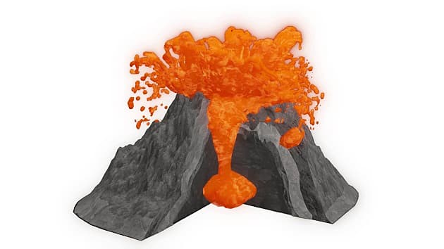 Volcano Cross-Section Augmented Reality (AR) Quick Look Model Educational