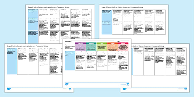 NSW Stage 3 Persuasive Writing Rubric (creat de profesori)