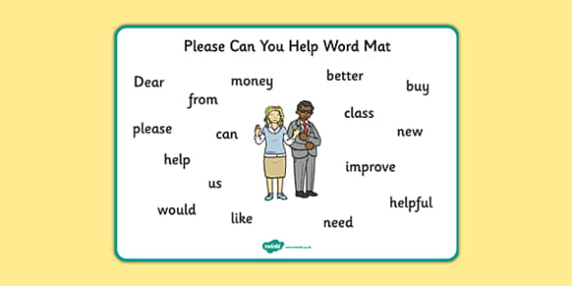 Please Can You Help Word Mat (teacher made) - Twinkl Please Can You Help Word Mat (teacher made) - Twinkl