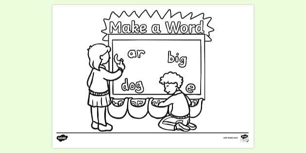 FREE! - Children Making Words Colouring Sheet | Colouring Sheets