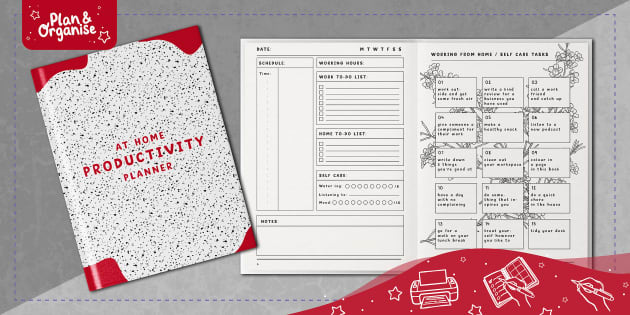 Red Confetti | At Home Productivity Planner (teacher made)