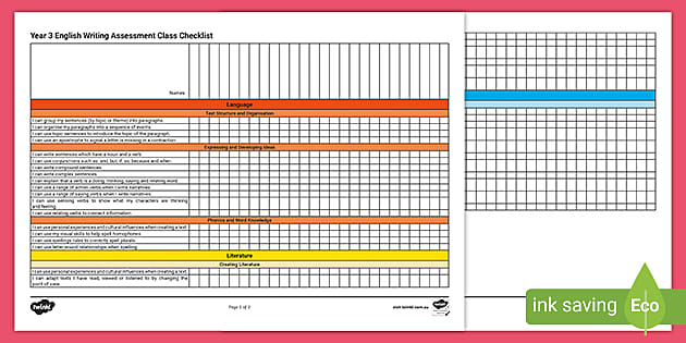 Victorian Curriculum Year 3 Writing 'I can' Statements