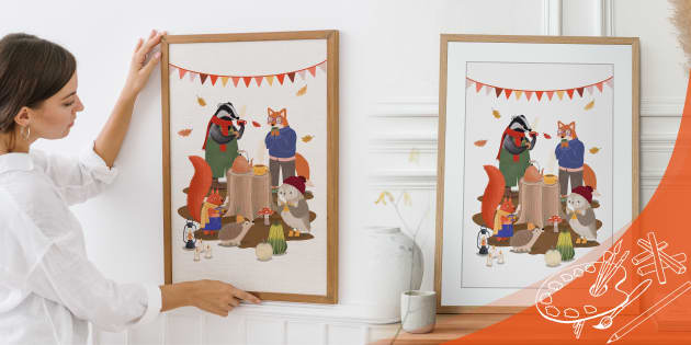 Cosy Woodland Animals Autumn Poster | Twinkl Art Gallery