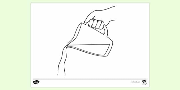 Water Being Poured Colouring | Colouring Sheet - Twinkl