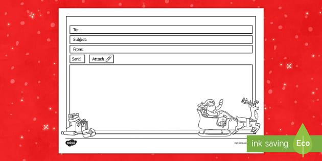 Email Christmas Letter to Santa Template | Primary Resources