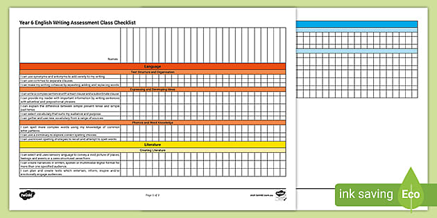 Victorian Curriculum Year 6 Writing 'I can' Statements