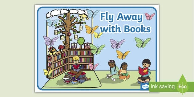 Butterfly Reading Corner Display Poster,Butterflies - Twinkl