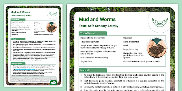 Taste-Safe Mud and Worms Sensory Recipe | Sensory Play
