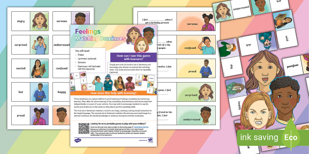 Feelings Matching Dominoes Games for Learners of EAL