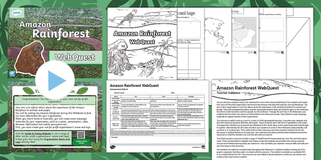 Amazon Rainforest WebQuest (teacher made) - Twinkl