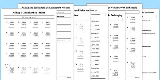 Addition And Subtraction Worksheet Grade 4 teacher Made Addition And Subtraction Worksheet Grade 4 teacher Made