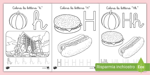 Lettera H | Foglio da colorare (teacher made) - Twinkl