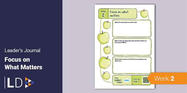 Leader's Journal: Focus on What Matters - leaders (Week 2)