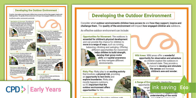 Developing the Outdoor Environment - Twinkl - CPD - EYFS