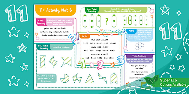 * NEW * 11+ Activity Mat 6 (teacher made) - Twinkl