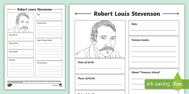 Robert Louis Stevenson Fact File Template - Twinkl