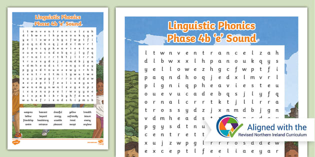 Linguistic Phonics Phase 4b 'e' Sound Word Search - Twinkl