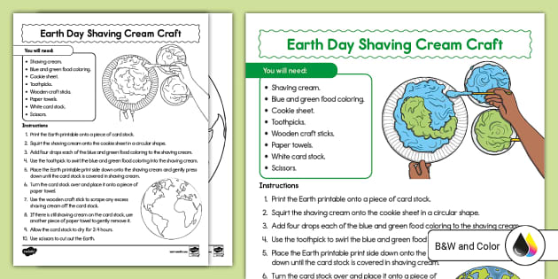 Earth Day Shaving Cream Craft (teacher made) - Twinkl