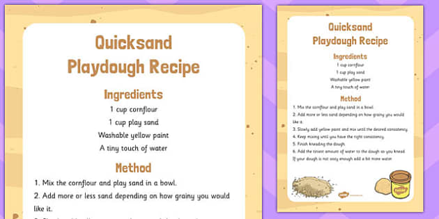 Quicksand Modelling Dough Recipe (teacher made) - Twinkl