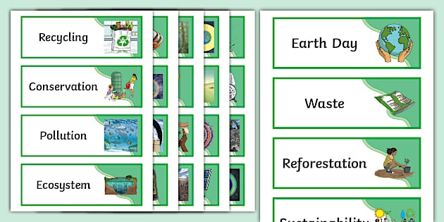 Earth Day Vocabulary Word Wall Cards