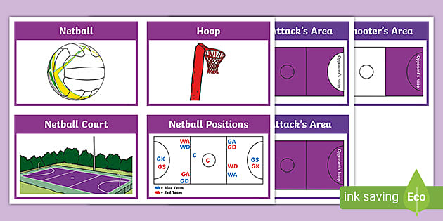 Netball Positions Template | PE Flashcards | NZ Primary