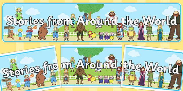 Stories from Around the World Display Banner - Book Day, World