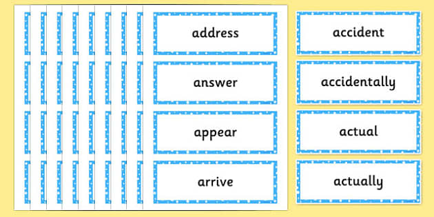 2014 National Curriculum Spelling List Years 3 and 4